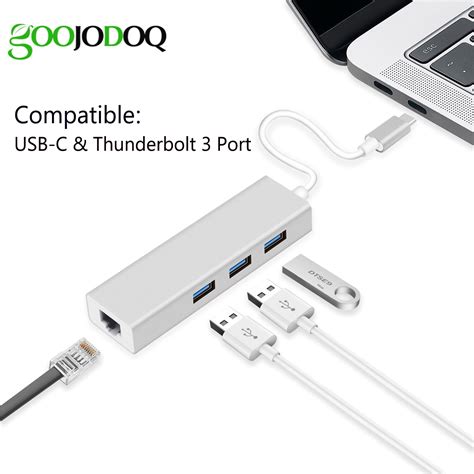 GOOJODOQ USB C Ethernet Rj Lan Adapter Port US Grandado
