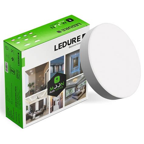 Ledure Moon Plus Round 6w Surface Downlight Round Led Surface Mount Light Warm White Pack Of