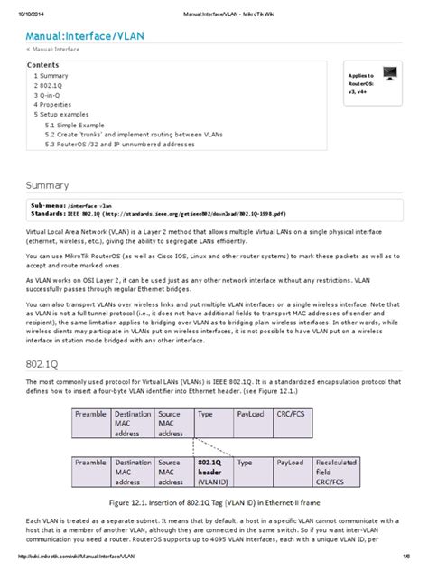 Manual Interface Vlan Mikrotik Pdf Router Computing Network Packet