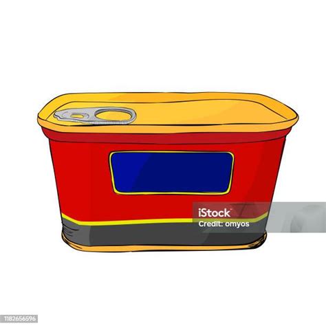 간단한 벡터 탑 뷰 직사각형 수 레드 옐로우와 회색 손 그리기 스케치 상단 보기 닫힌 옥수수 쇠고기 수 흰색에 격리 0명에 대한 스톡 벡터 아트 및 기타 이미지 Istock