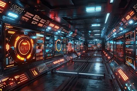 An Array Of Futuristic Screens Displaying Holographic Data