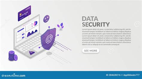 Isometric Data Protection System And Personal Information Security Stock Vector Illustration