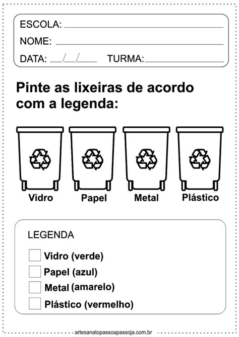 5 Atividades Sobre Reciclagem Para Educação Infantil Para Imprimir
