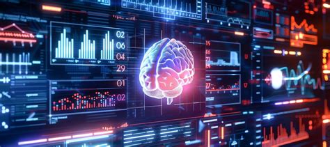 A Holographic Interface Displays A 3d Rendering Of A Human Brain With