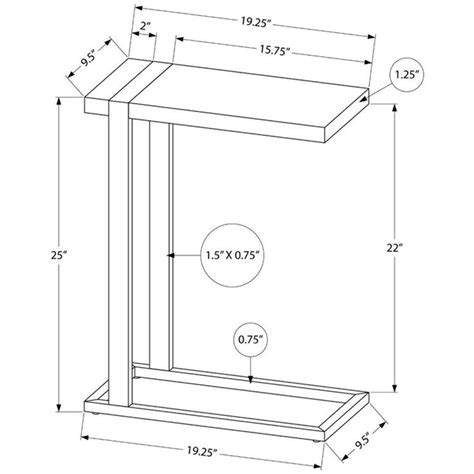 Modern Industrial Farmhouse C Shaped Accent Table