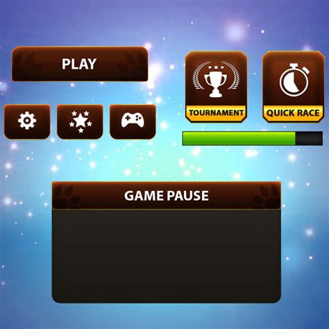 Game Interface 3d Images Game Ui Illustration Colorful Set Of