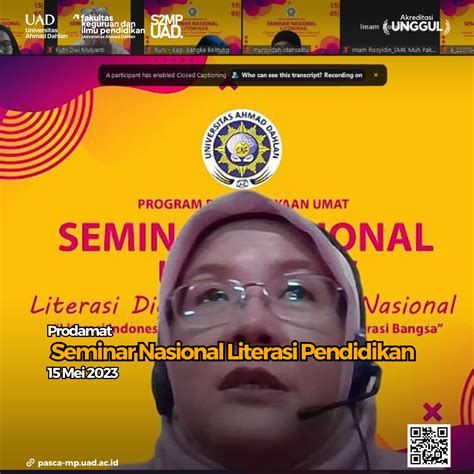 Seminar Nasional Literasi Pendidikan S2 Mp Uad