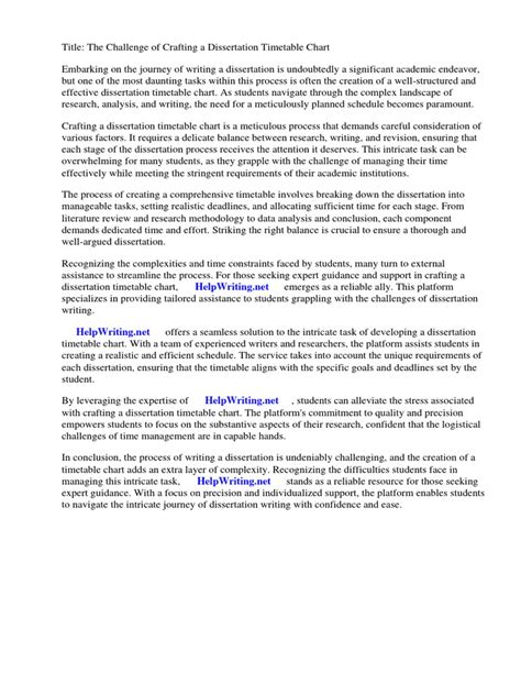 Dissertation Timetable Chart Pdf Thesis Microsoft Power Point