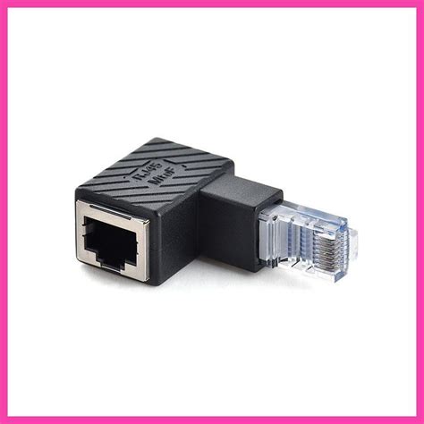 Male To Female Adapter 90 Degree Angled Adaptor Ethernet Extension RJ45 Male To Female Ethernet