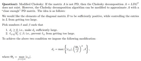 solved question1 modified cholesky if the matrix a is not