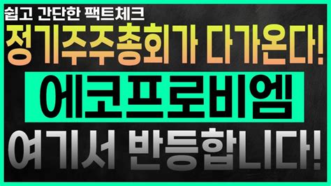 에코프로비엠 여기서 반등합니다 Youtube