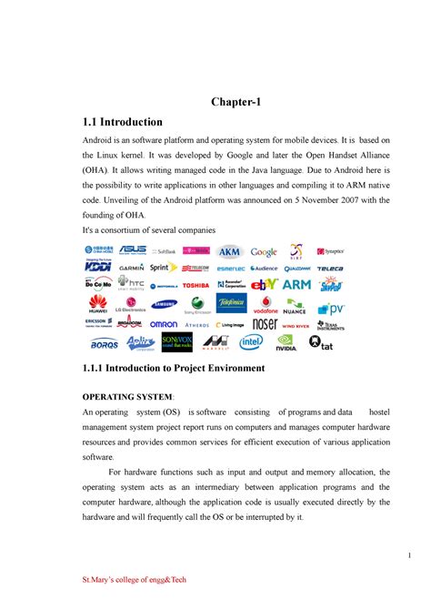 Hostel Management System Project Report Chapter 1 Introduction