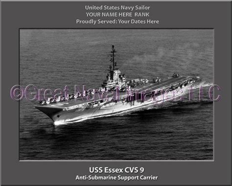 Uss Essex Cvs 9 Sailor Ship Personalized Canvas Print Photo