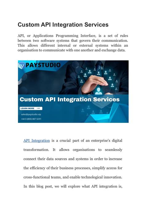 Custom Api Integration Services Pdf