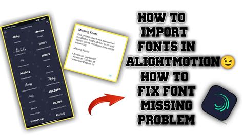 How To Import New Fonts In Alightmotionhow To Solve Font Missing Problem In Alightmotionsn