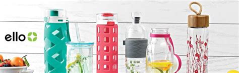 Ello Syndicate Glass Water Bottle With One Touch Flip Lid And