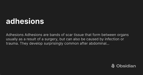 Adhesions Obsidian Publish