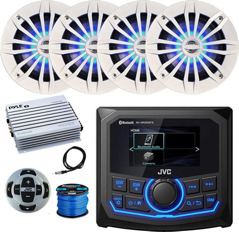 Jvc 2 7 Lcd Marine Bluetooth Am Fm Wb Receiver With Remote Control 4x Enrock 6 5