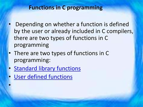 Function In C Programming Pptx