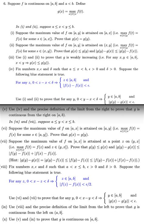 Solved Suppose F Is Continuous On A B And Chegg
