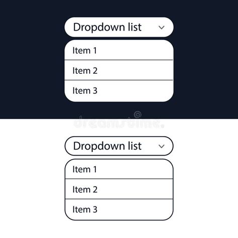Drop Down List With Menu Items For The Website The View Is In The