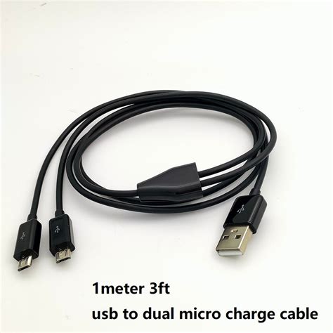 1 M 3ft Dual Micro Usb Splitter Kabel Power 2 Micr Vicedeal