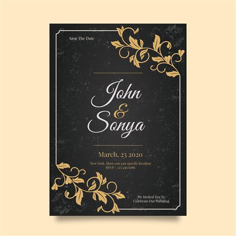Retro Wedding Invitation Graphic Guru
