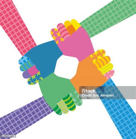 형형색색의 손이 서로를 꽉 잡고 있다 격리 벡터 일러스트 레이 션입니다 뒤엉킴에 대한 스톡 벡터 아트 및 기타 이미지 뒤엉킴 손 개념 Istock
