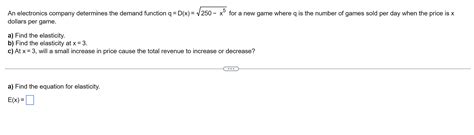 Solved For The Demand Function Q D P P Find The Chegg