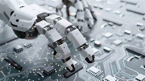 Robot Handling Delicate Pcb Components With Precision On The Assembly