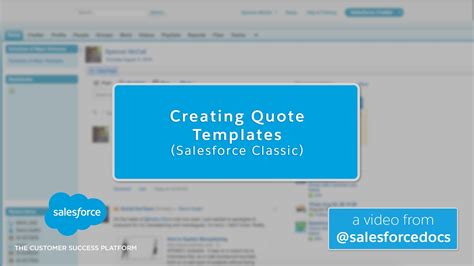 Creating Quote Templates Salesforce Classic Salesforce Youtube