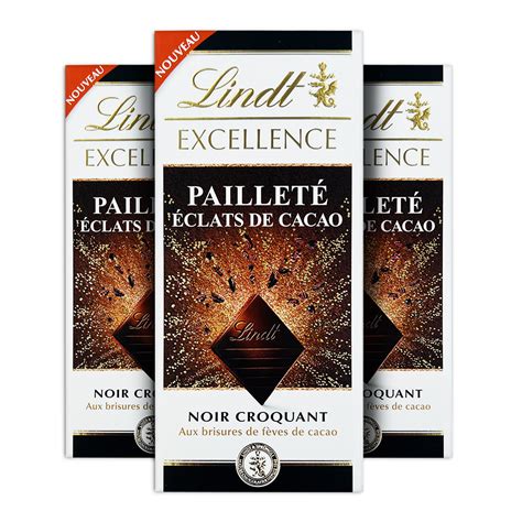 شکلات تخته ای با تکه های شکلات لینت اکسلنس Lindt 100 گرم پاپیون مارکت