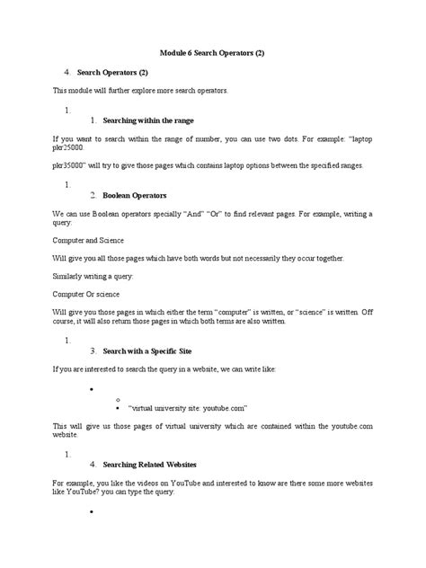 Lesson 6 Search Operator 02docx Pdf