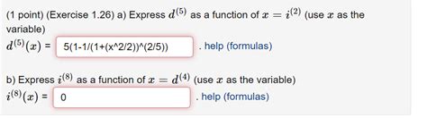 Solved Point Exercise A Express D As A Chegg Com