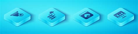 Set Isometric Filter Setting Network Cloud Connection Monitor With Graph Chart And Cloud