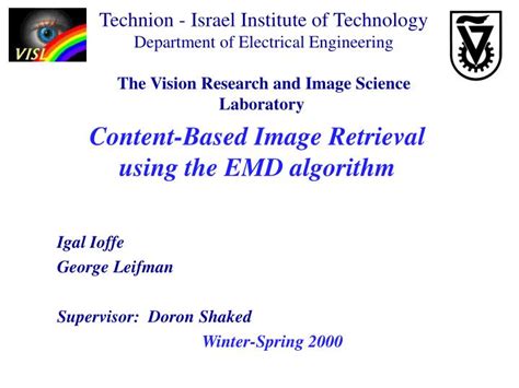 Ppt Content Based Image Retrieval Using The Emd Algorithm Powerpoint Presentation Id3293388