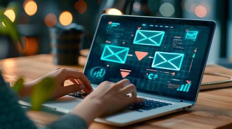 Digital Data Analytics Displayed On Laptop Screen In Office Workspace Premium Ai Generated Image