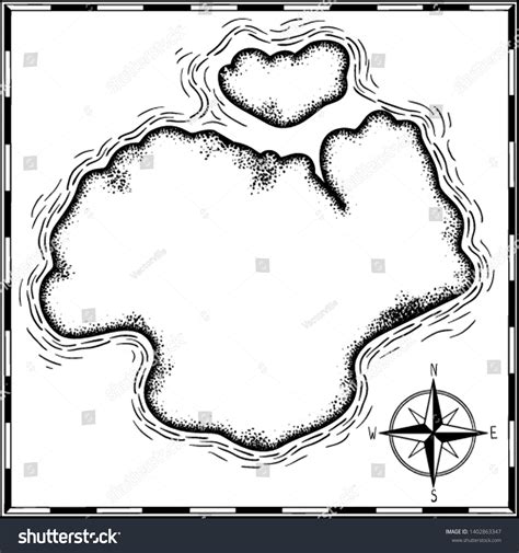 Treasure Map Empty Clean Template Hand Stock Vector Royalty Free
