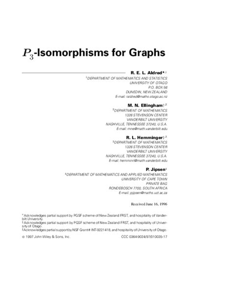 Pdf P Isomorphisms For Graphs