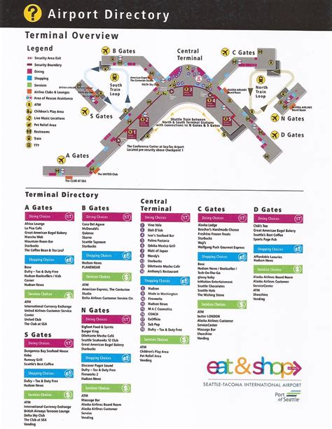 Sea Airport Terminal Map Seattle Tacoma International Airport Sea