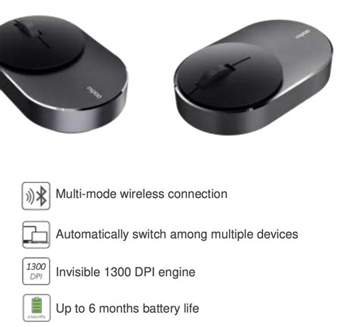 Rapoo Wireless Multi Mode Optical Mini Mouse M600 Mini Silent Instructions