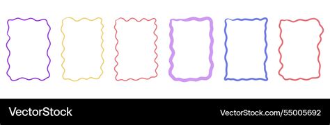 Zig Zag Frame Border Squiggle Wavy Set Underline Vector Image
