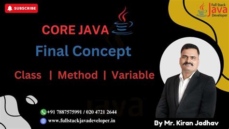 Final Concept In Java Learn With Kiran Jadhav Industrial Java And