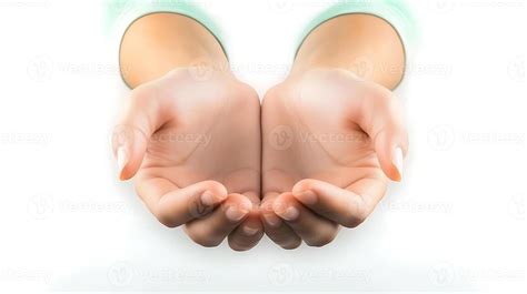 Two Open Hands Gently Cupped Together Symbolizing Care And Offering
