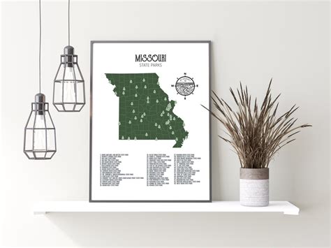 Missouri State Parks Map Etsy