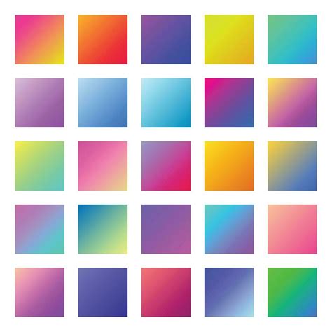 Colorful Vibrant Gradient Swatches Bundle Screen Color Gradation Backdrop Design Smooth Color