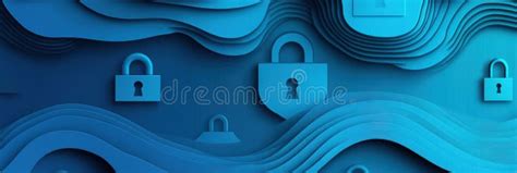 Explore Layered Locks And Encrypted Codes In A Modern Blue Gradient Background Representing