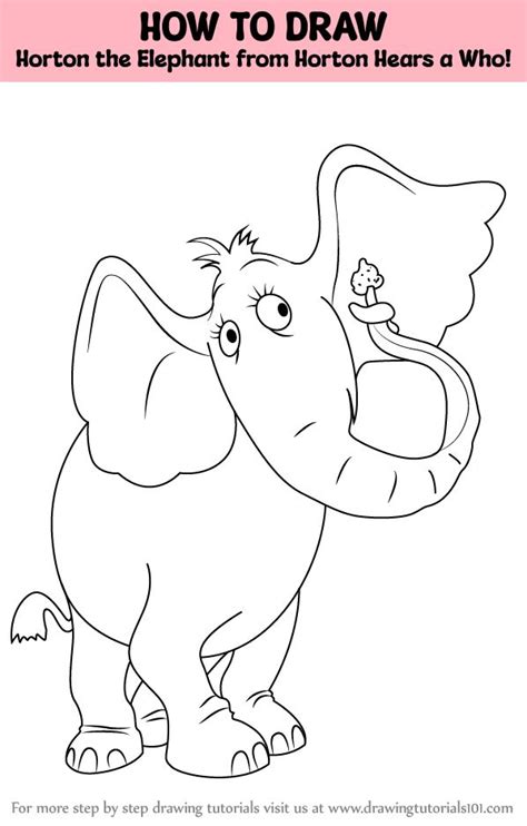 How To Draw Horton The Elephant From Horton Hears A Who Horton Hears