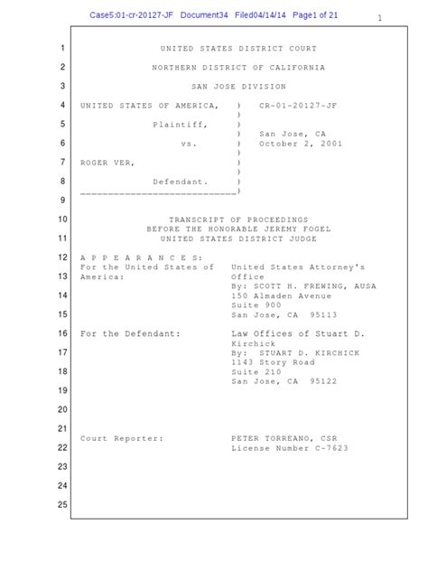 First Ver Hearing Transcript Pdf United States Federal Probation And Supervised Release Plea