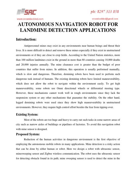 Autonomous Navigation Robot For Landmine Detection Applications Unduh